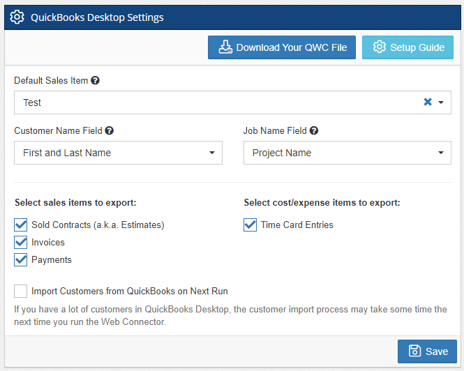 QuickBooks Desktop Integration